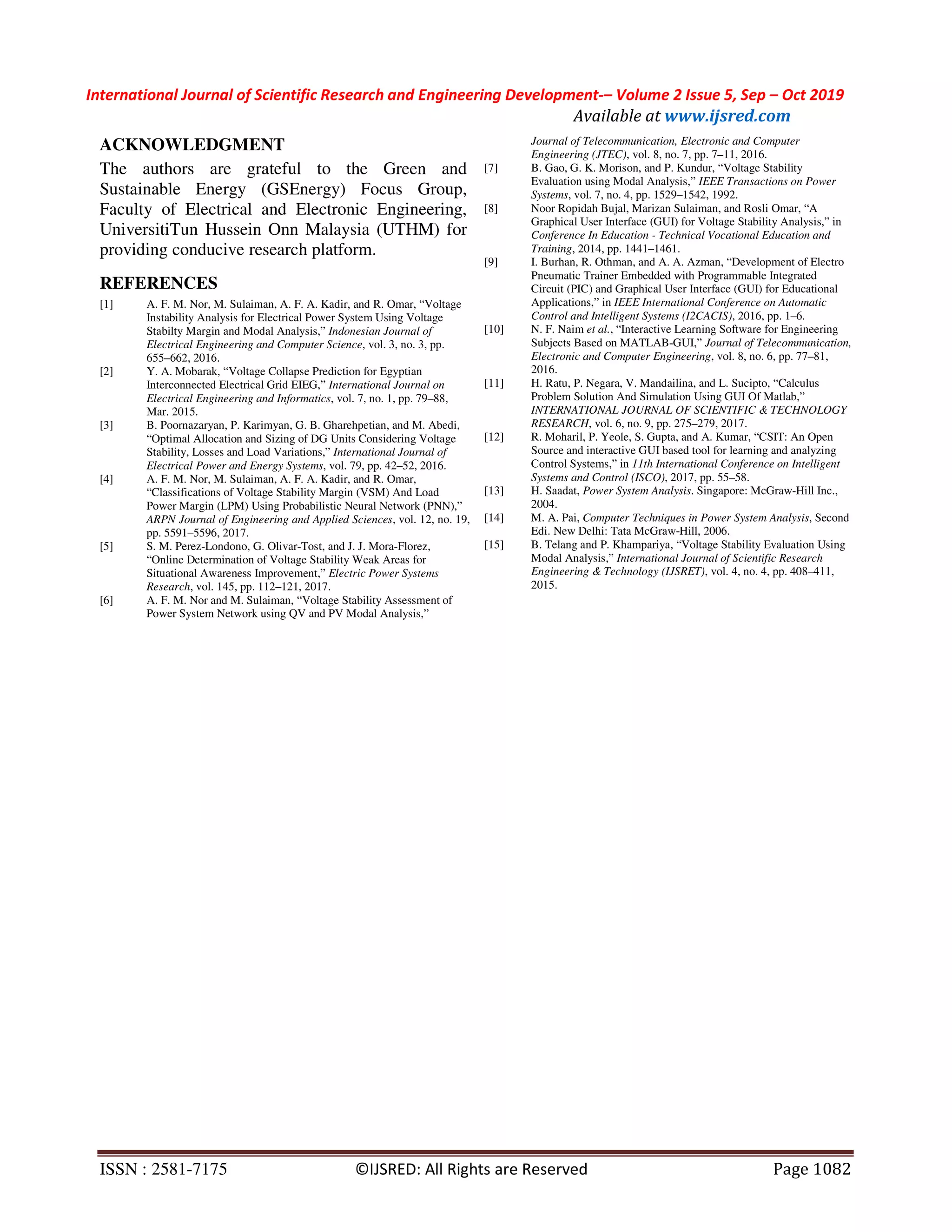 Application of Graphical User Interface (GUI) for Analysing Voltage Instability of Electrical ...