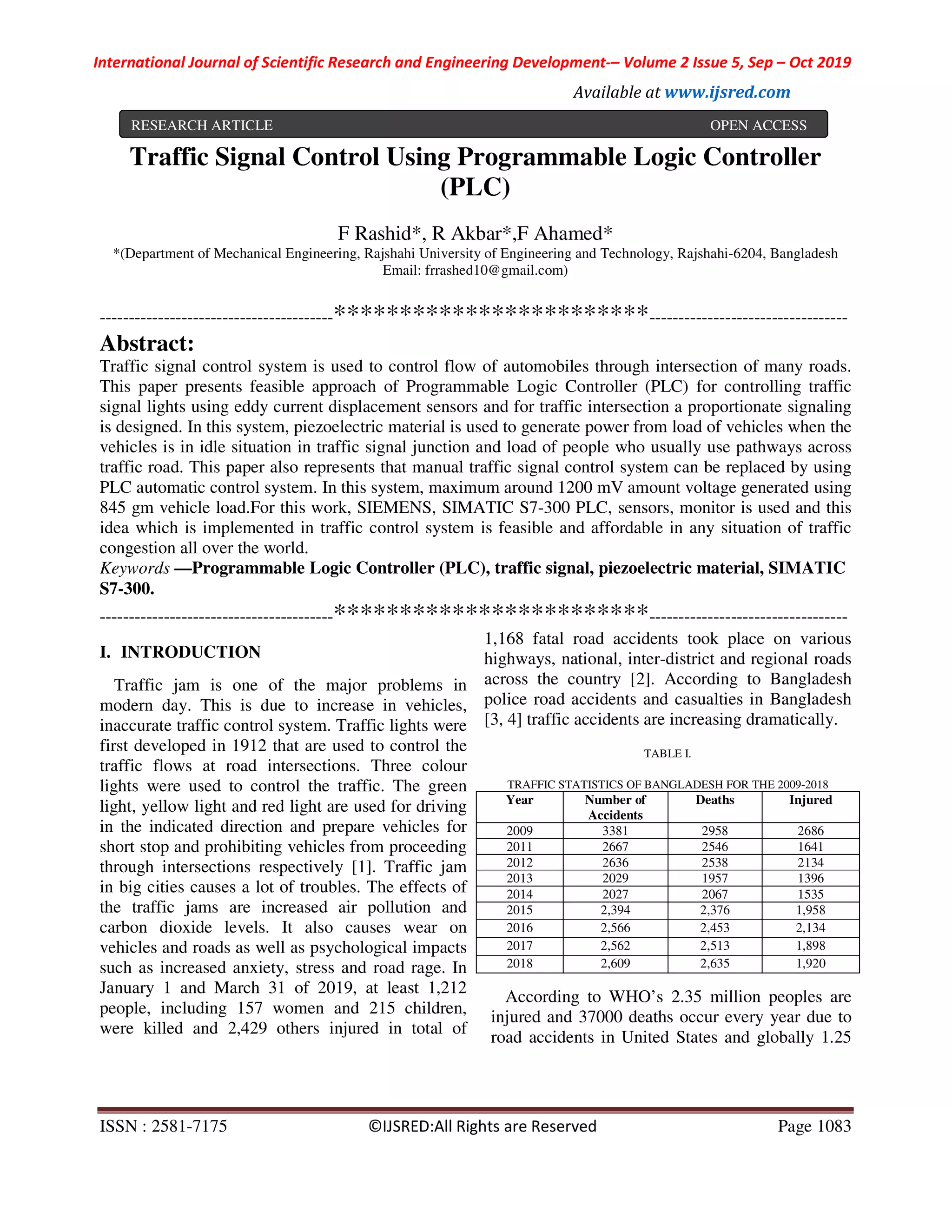 Traffic Signal Control Using Programmable Logic Controller (PLC) | PDF