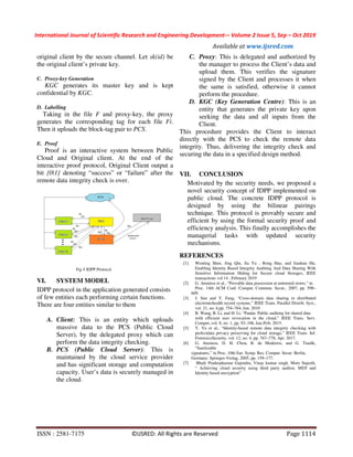 Remote data integrity checking with a third party auditor in public cloud using a proxy server | PDF