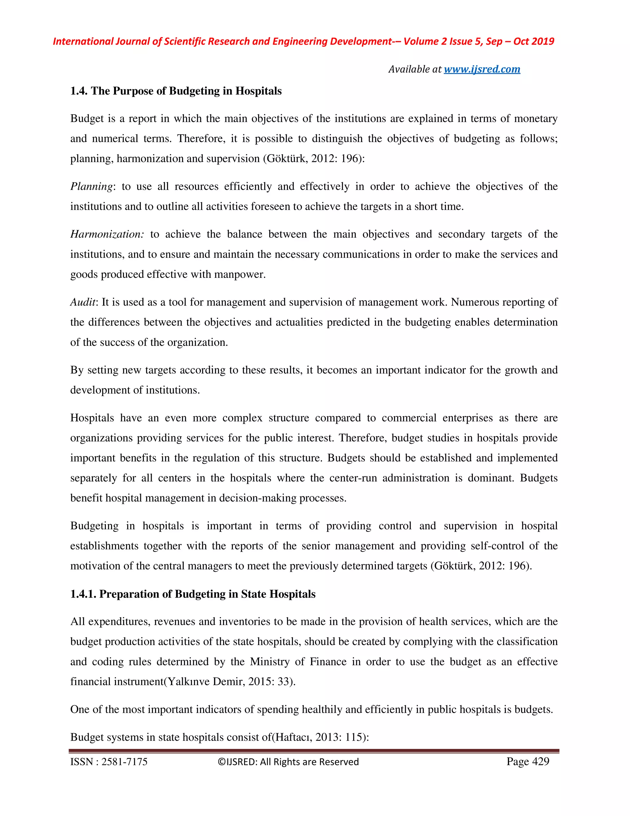 Budget Management in Public Hospitals | PDF