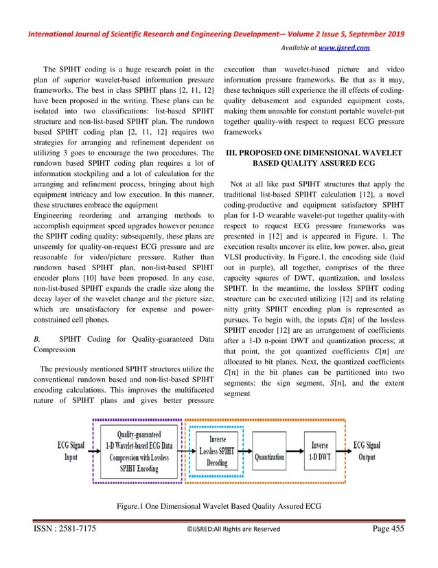 One Dimensional Wavelet Based Quality-Assured ECG Compression System using Low Power Spiht ...