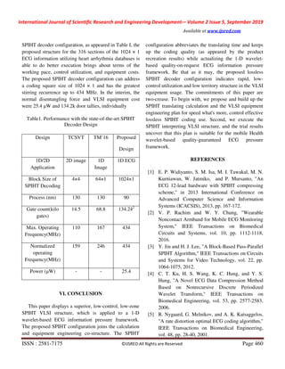 One Dimensional Wavelet Based Quality-Assured ECG Compression System using Low Power Spiht ...