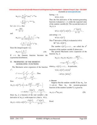 Moment-Generating Functions and Reproductive Properties of Distributions | PDF