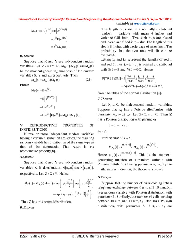 Moment Generating Functions And Reproductive Properties Of Distributions Pdf