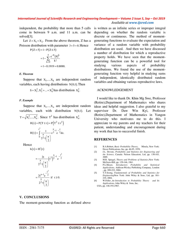 Moment Generating Functions And Reproductive Properties Of Distributions Pdf