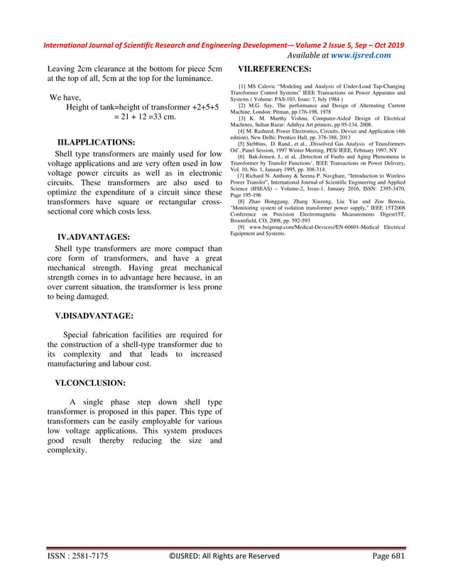 A Design Calculation For Single Phase Step Down Transformer Pdf