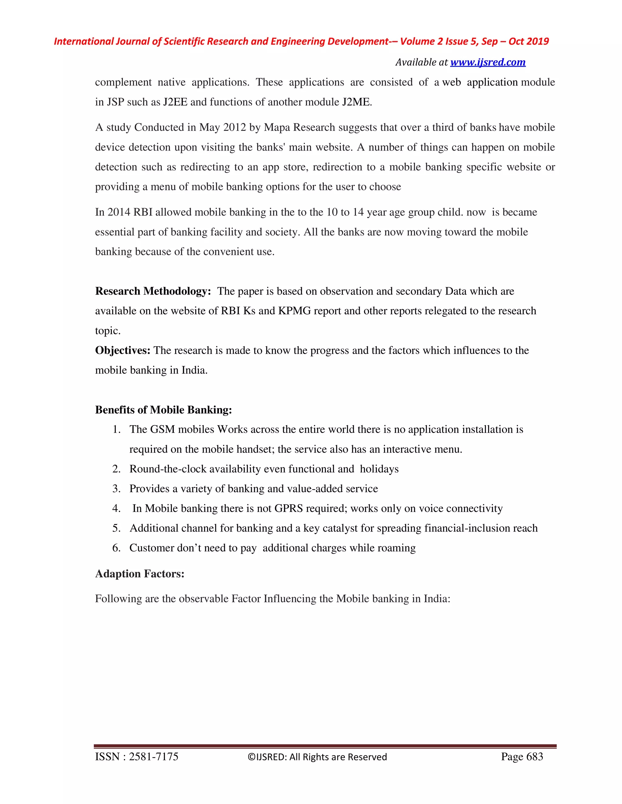 Mobile Banking in India: a Review | PDF | Phone Services | Home Utilities