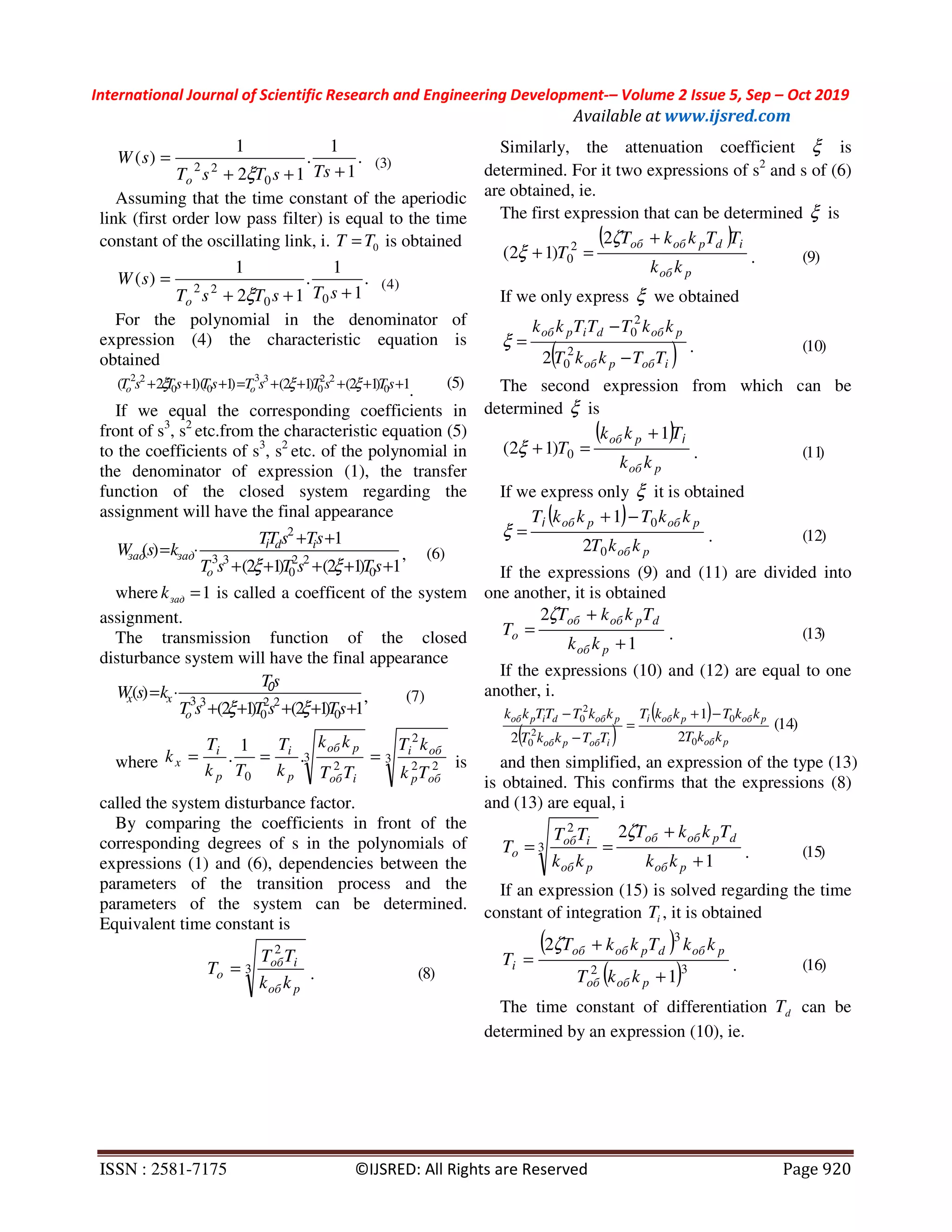 An Approach for Engineering Tuning of PID Controller with a Highly ...