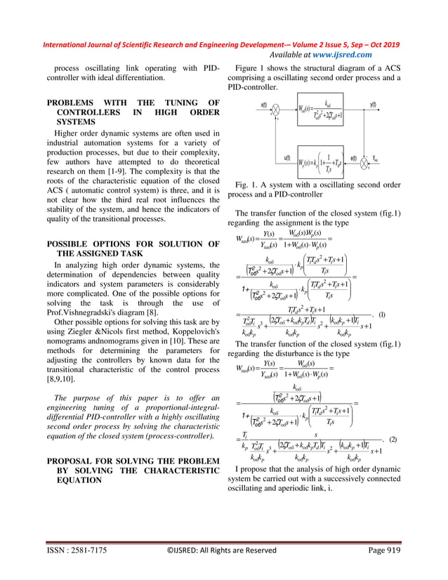An Approach for Engineering Tuning of PID Controller with a Highly ...