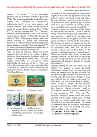 Measurements of Natural Radioactivity Levels and Associated Health ...