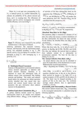 Measurements of Natural Radioactivity Levels and Associated Health ...