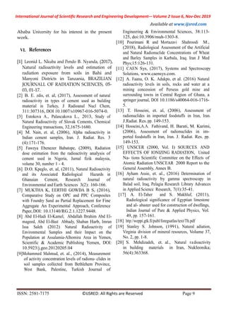 Measurements of Natural Radioactivity Levels and Associated Health ...