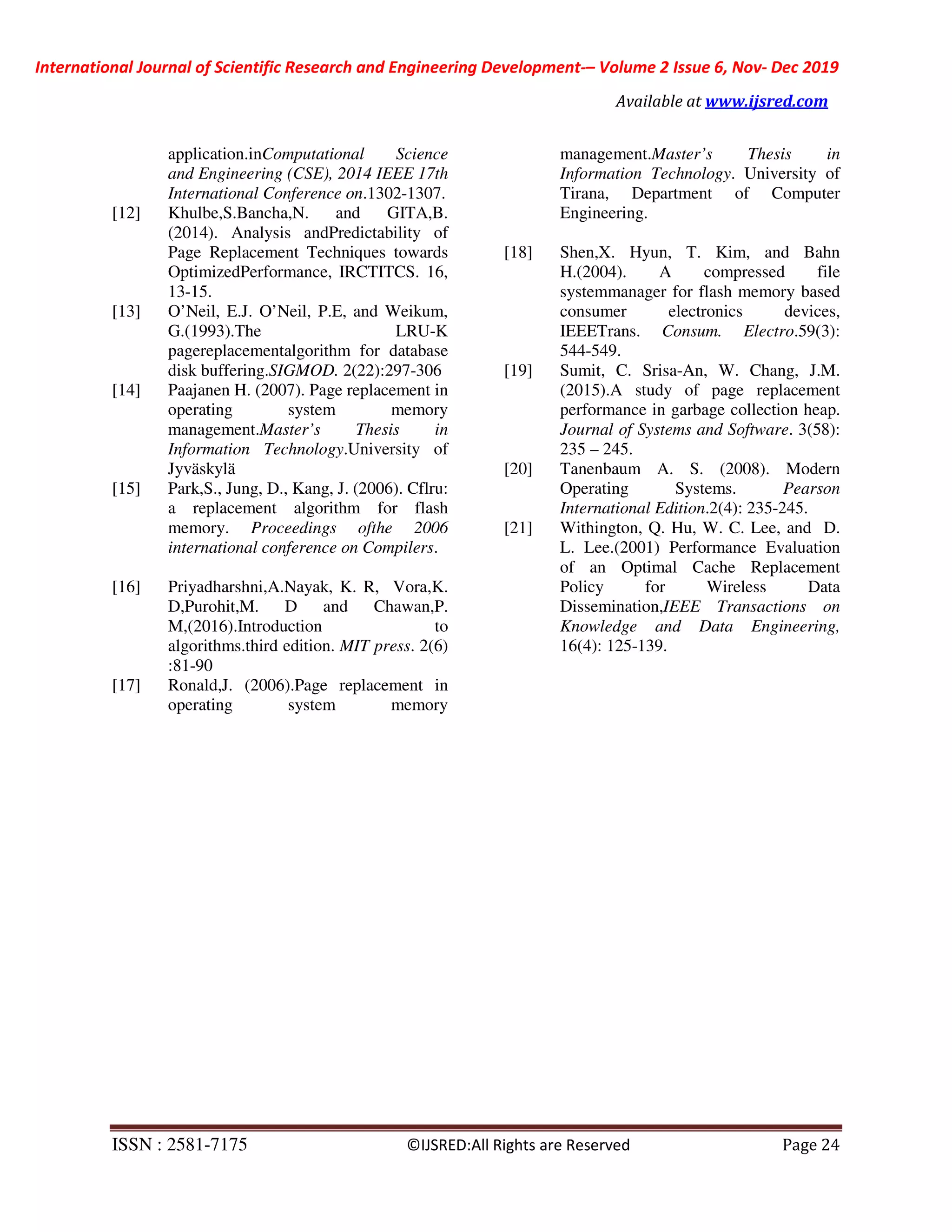 Hybrid Page Replacement Algorithm | PDF