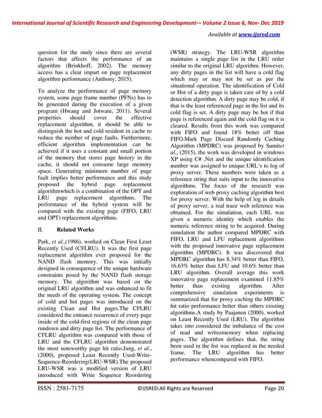 Hybrid Page Replacement Algorithm | PDF