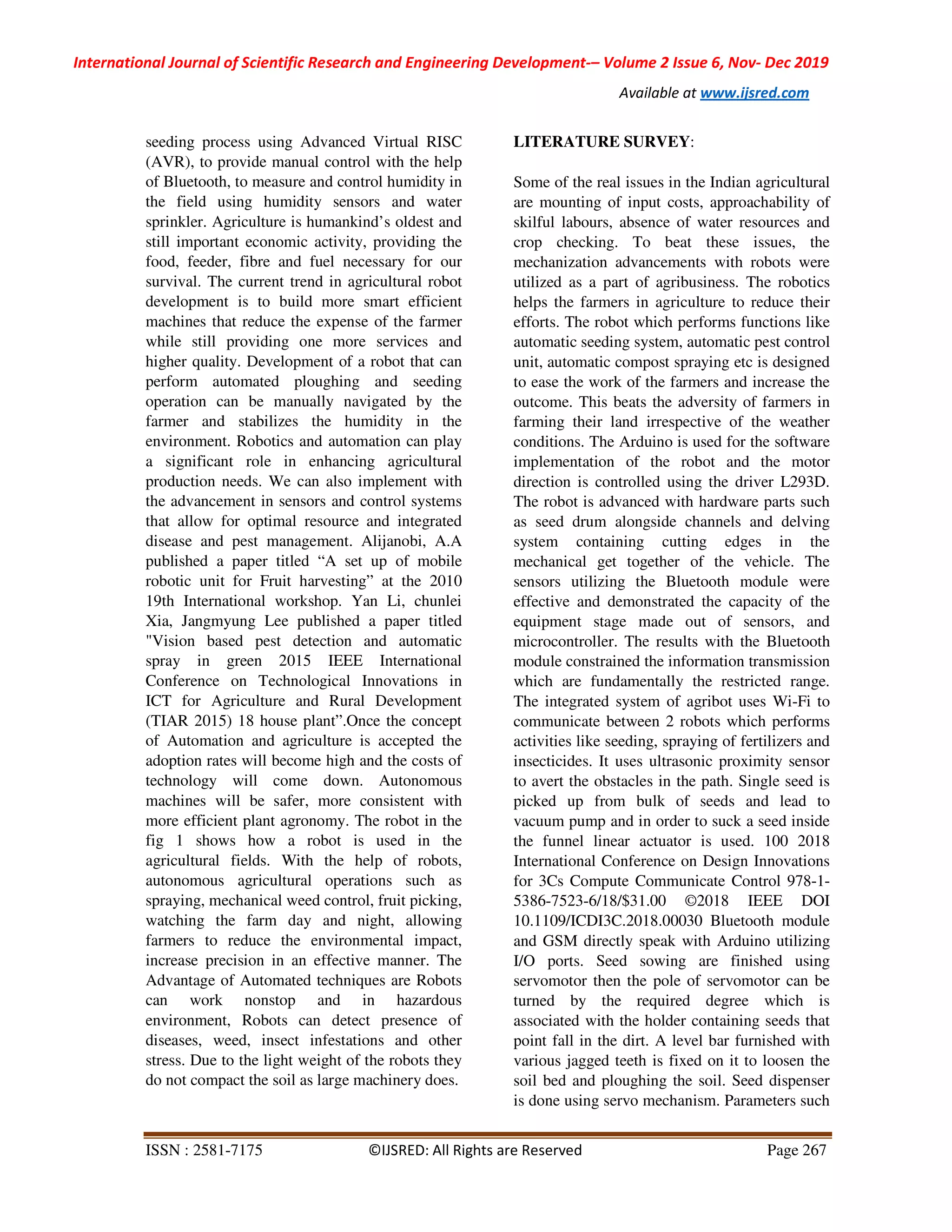 AUTONOMOUS AGRICULTURAL BOT | PDF