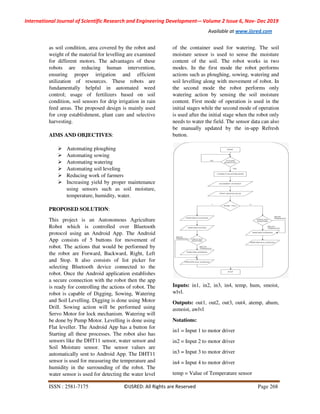 AUTONOMOUS AGRICULTURAL BOT | PDF