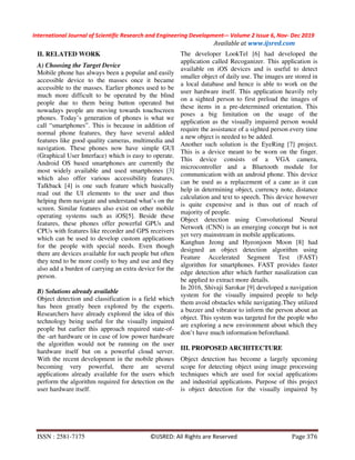 Assistance Application for Visually Impaired - VISION | PDF