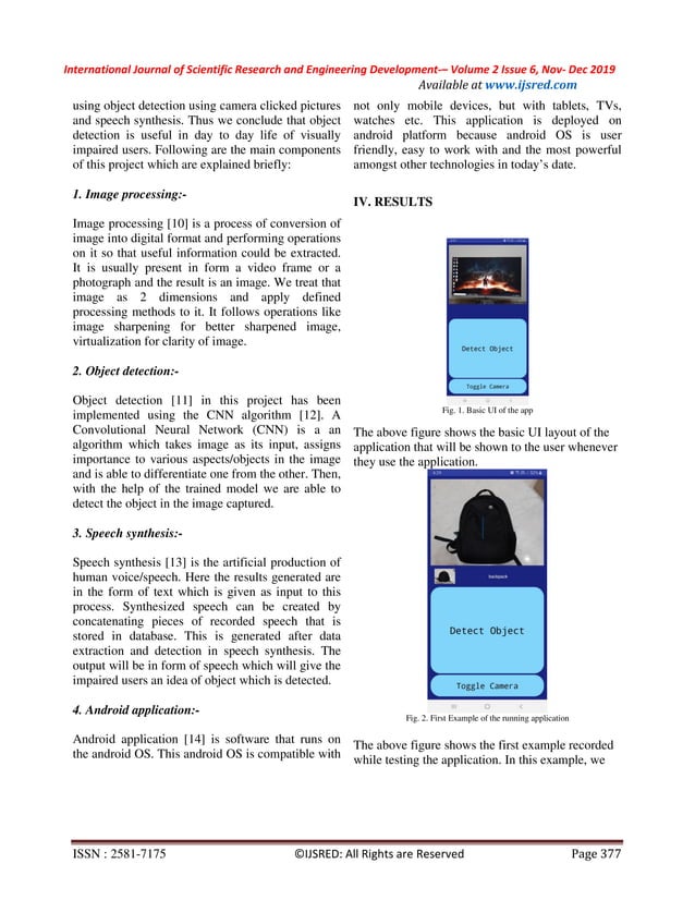Assistance Application for Visually Impaired - VISION | PDF