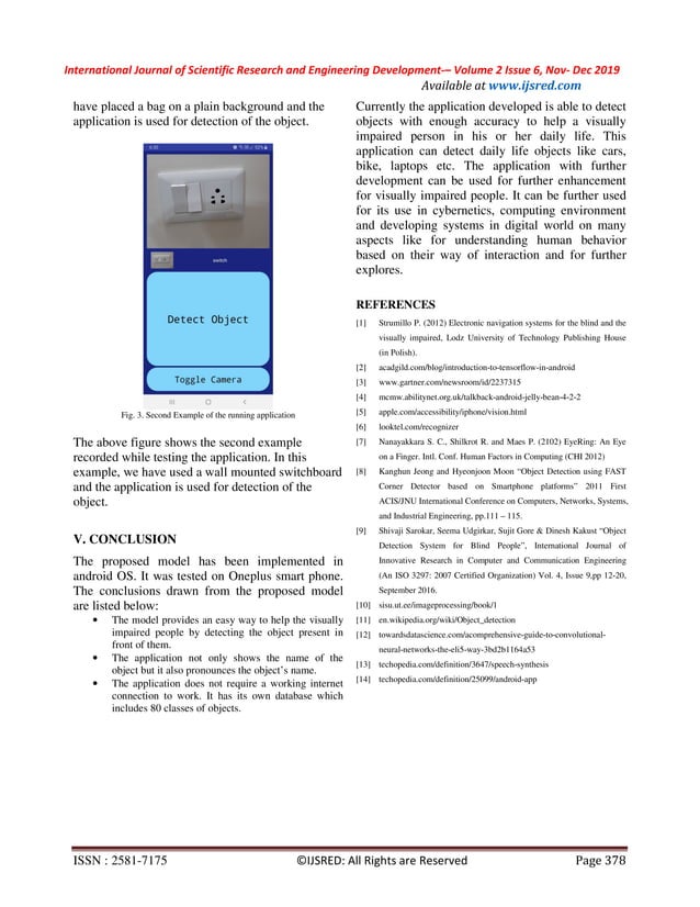 Assistance Application for Visually Impaired - VISION | PDF