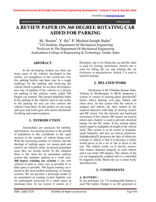 A Review Paper On 360 Degree Rotating Car Aided For Parking | PDF