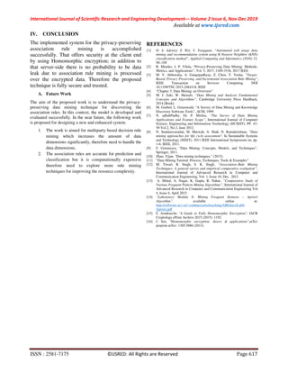 Privacy Preserving Data Mining Technique to Recover Association Rules Using Homomorphic ...