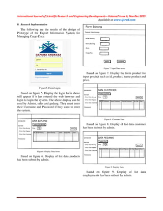 Prototype of the Export Information System for Managing Cargo Data | PDF