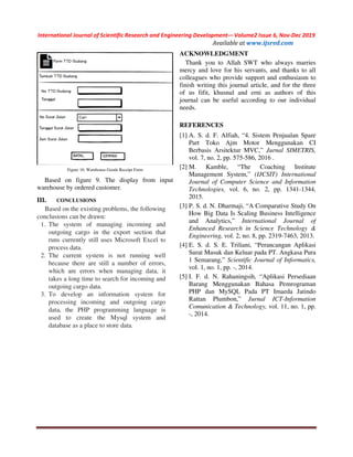 Prototype of the Export Information System for Managing Cargo Data | PDF