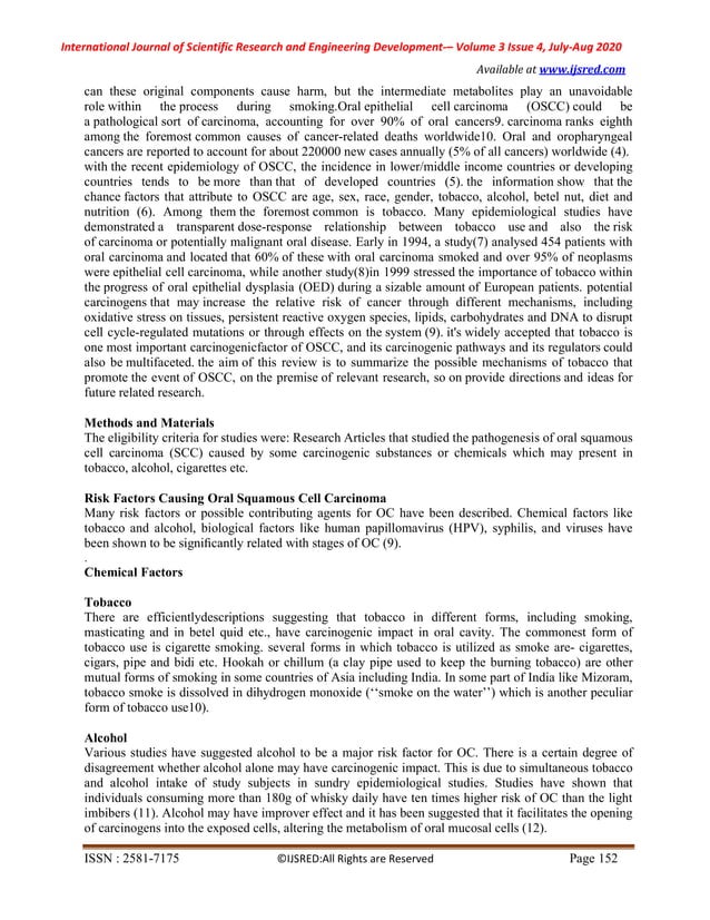 Oral Cancer and Pathogenesis | PDF