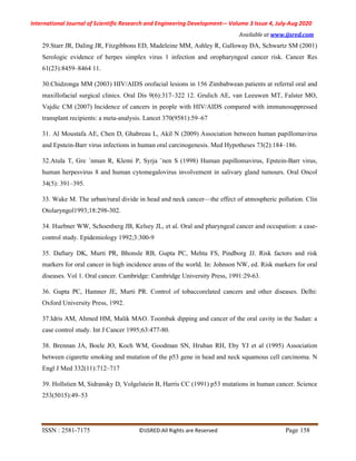 Oral Cancer and Pathogenesis | PDF