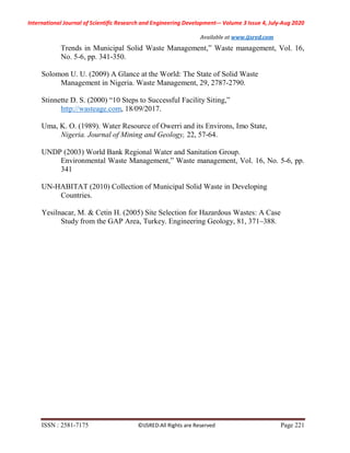 Application of Geospatial Technique in Selection of Suitable Solid ...