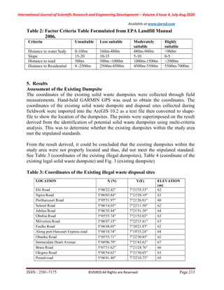 Application of Geospatial Technique in Selection of Suitable Solid ...