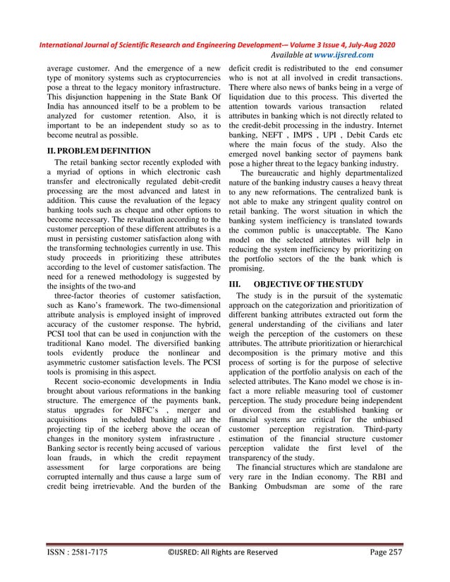 Kano Model Servqual Customer Satisfaction Analysis in Retail Banking | PDF