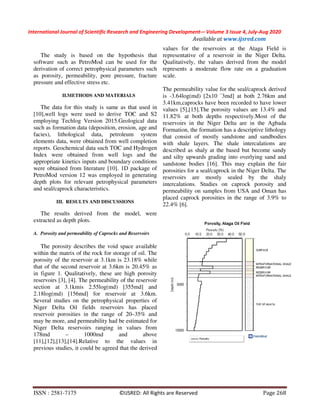 Petrophysical Properties of Reservoirs and Seal Characteristics at ...