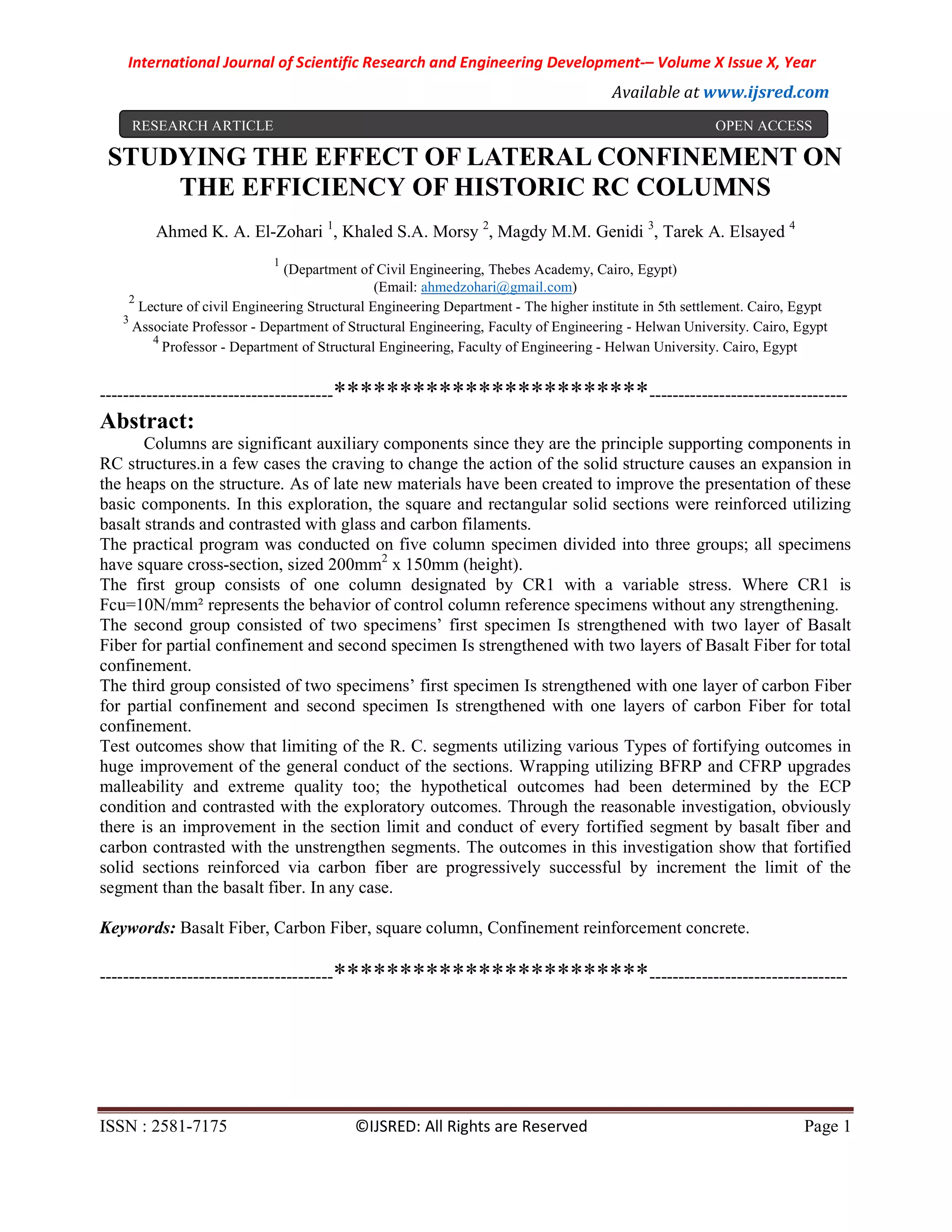 Studying the Effect of Lateral Confinement on the Efficiency of ...
