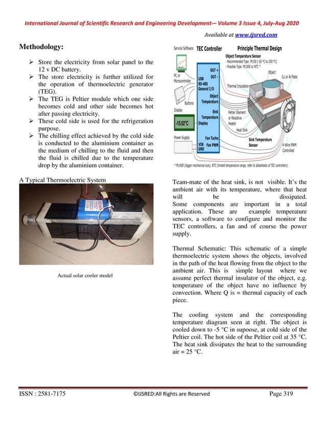 Design and Fabrication of Solar Peltier Cooler | PDF | Physics | Science