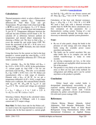 Design and Fabrication of Solar Peltier Cooler | PDF