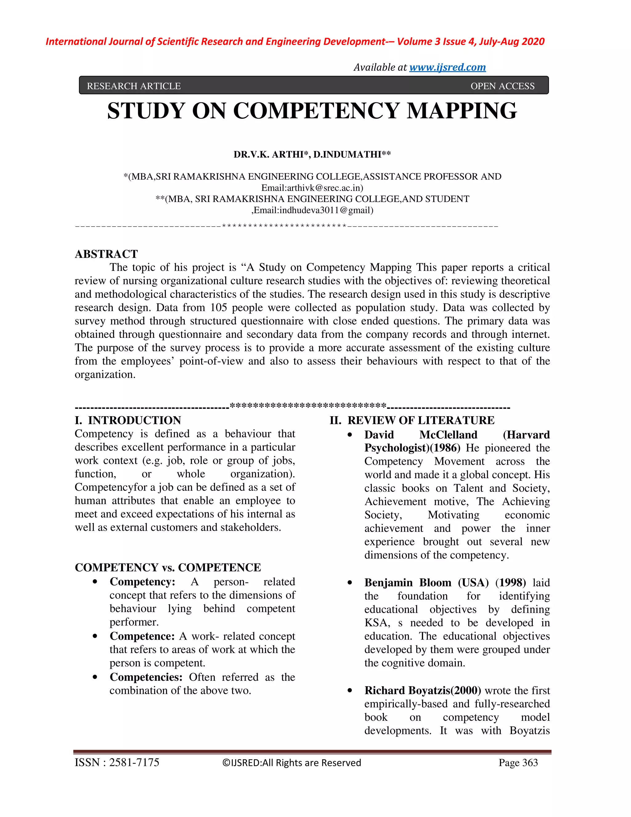 Study on Competency Mapping | PDF