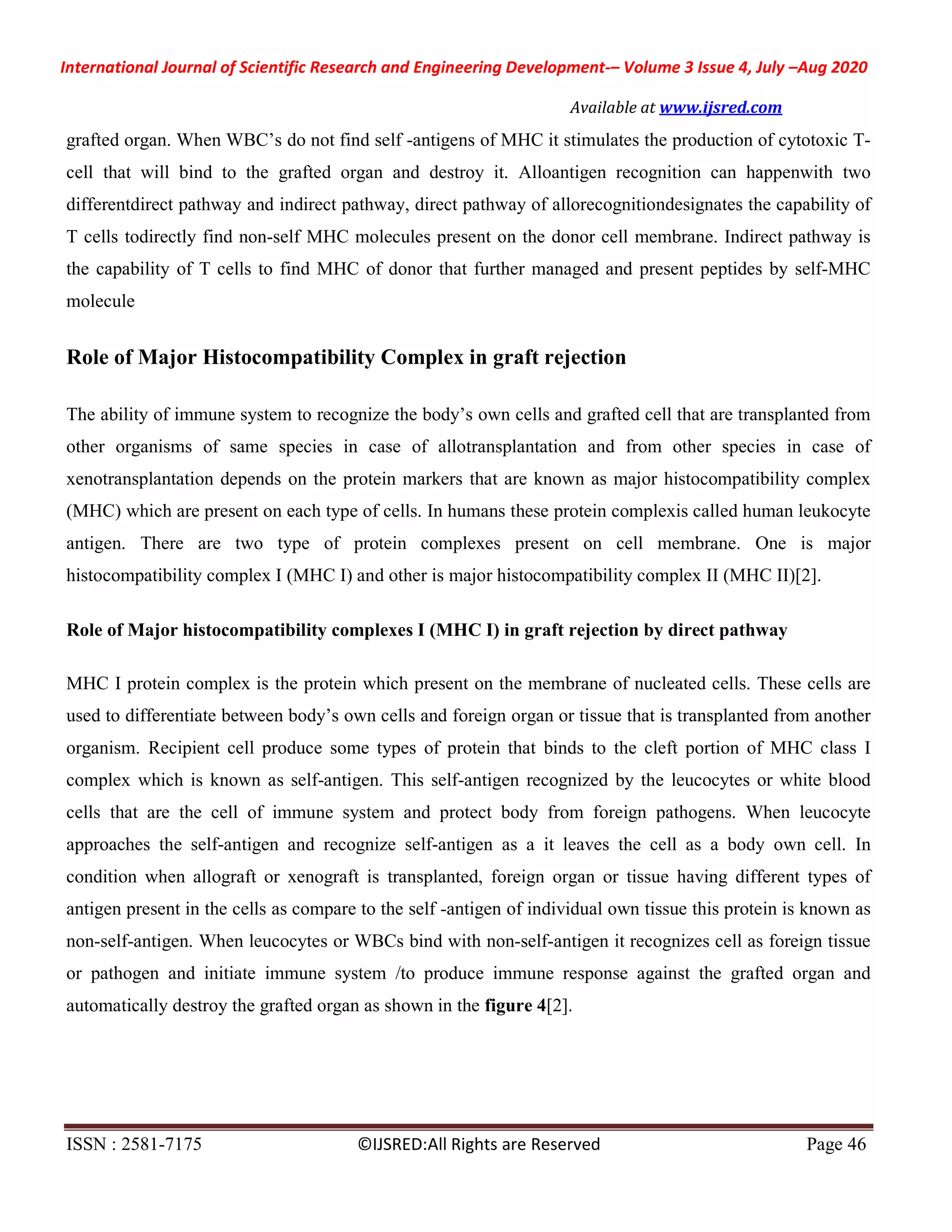 Organ Transplantation Methods and Major Reasons of Organ Rejection | PDF