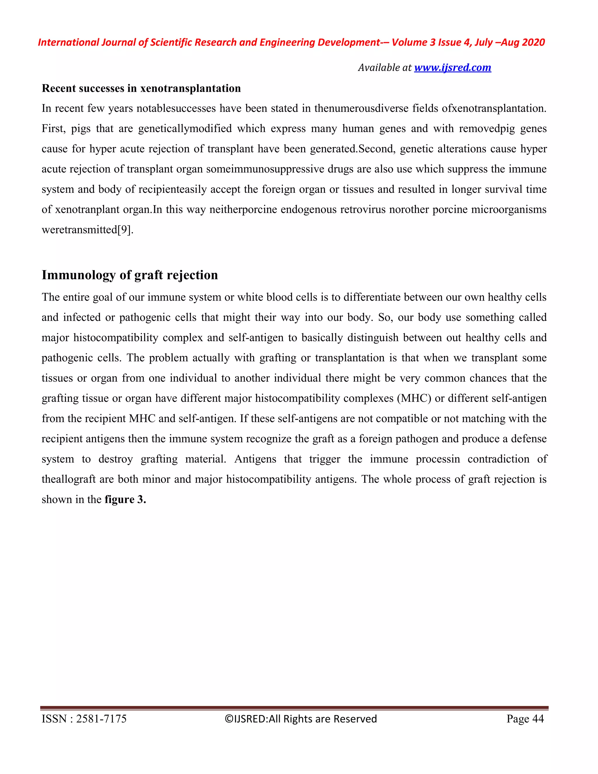 Organ Transplantation Methods and Major Reasons of Organ Rejection | PDF