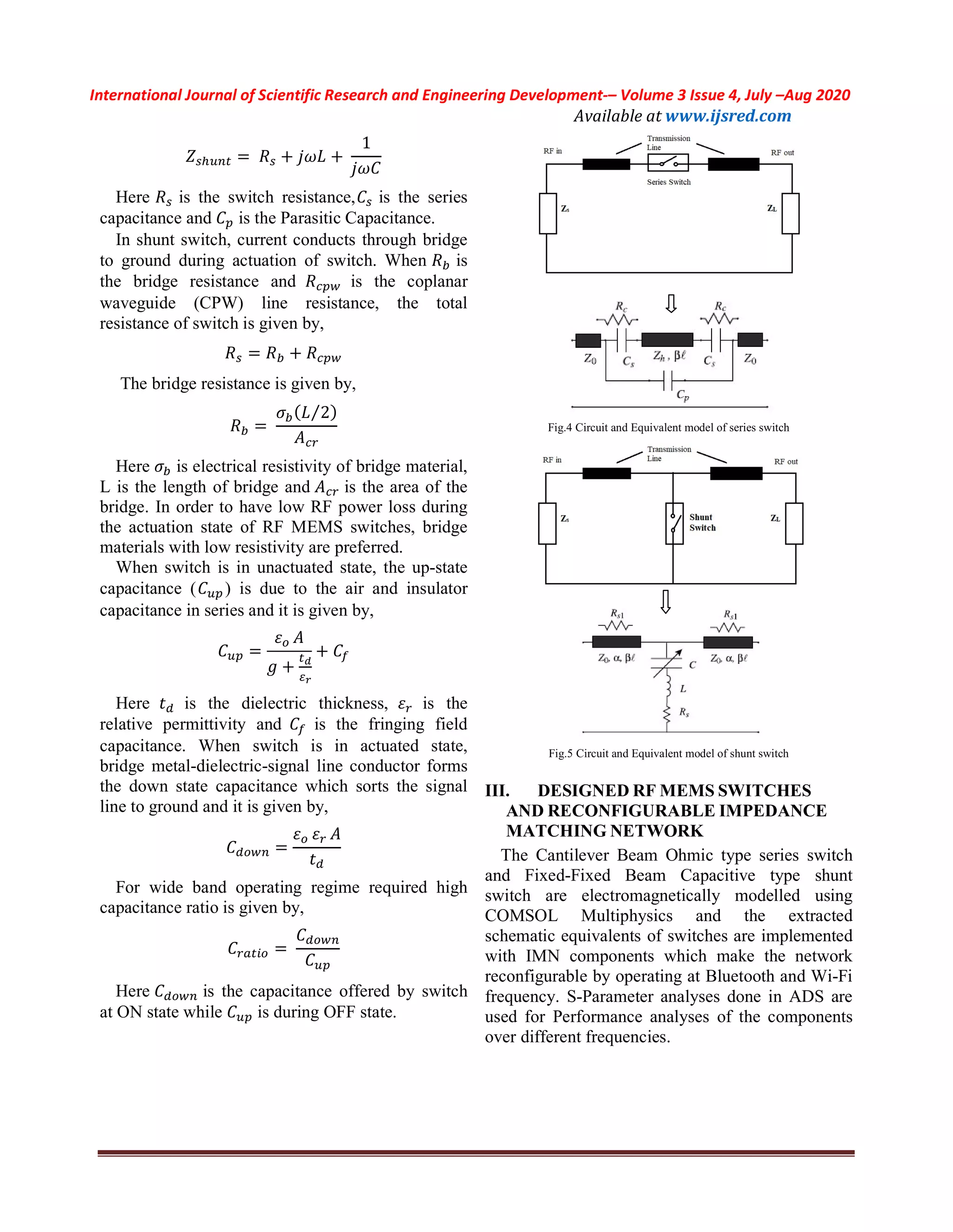 Reconfigurable Impedance Matching Network using RF MEMS Based Switch for 5G Transceivers | PDF