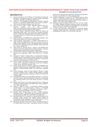 Reconfigurable Impedance Matching Network using RF MEMS Based Switch ...