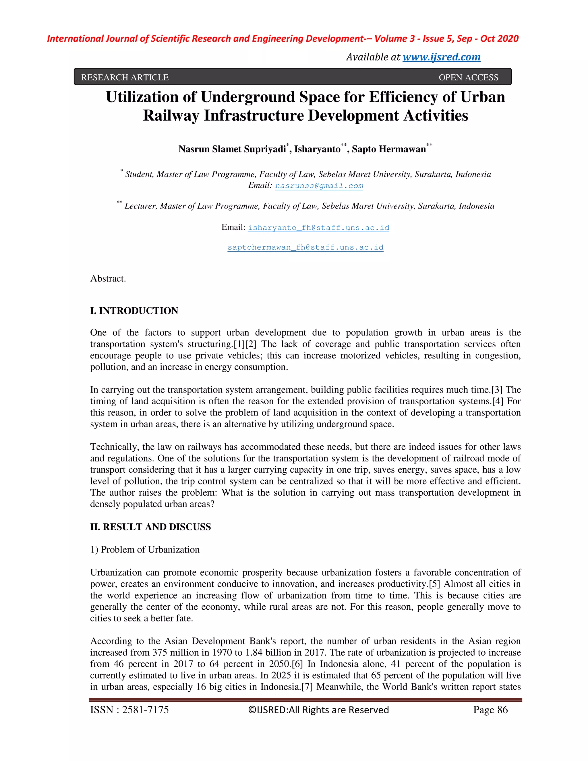 Utilization of Underground Space for Efficiency of Urban Railway ...