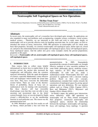 Neutrosophic Soft Topological Spaces on New Operations | PDF