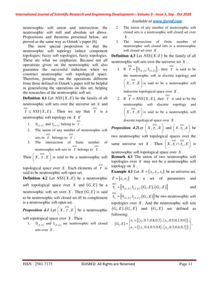 Neutrosophic Soft Topological Spaces on New Operations | PDF