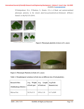 Study of Phenotypic Plasticity of Fruits of Luffa Acutangula Var. Amara ...