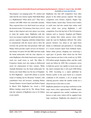 BigBasket encashing the Demonetisation: A big opportunity | PDF