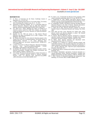 Implementation of Physical Education Program in Junior High School | PDF