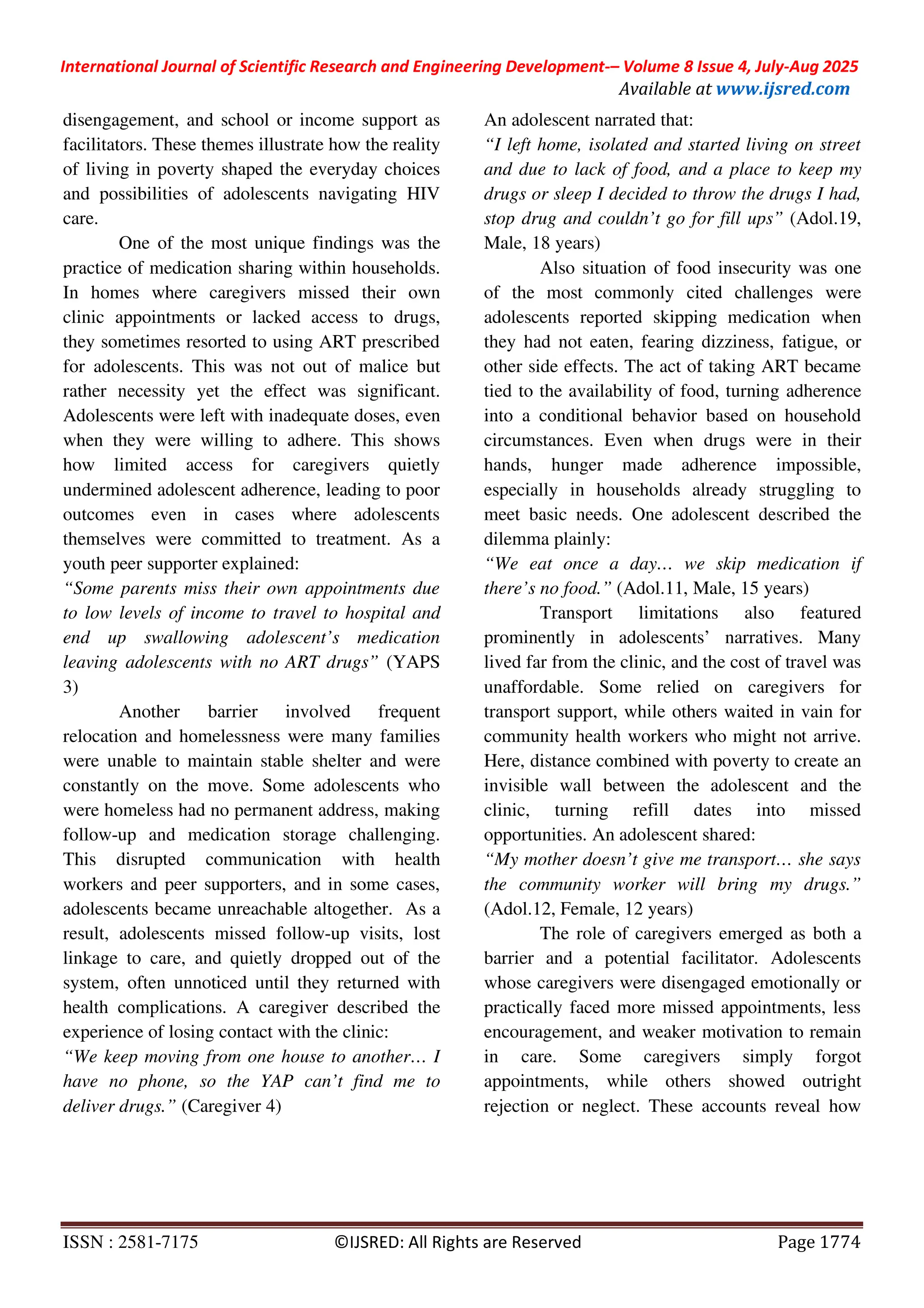 Barriers and Facilitators to Retention of Adolescents in HIV Care at ...