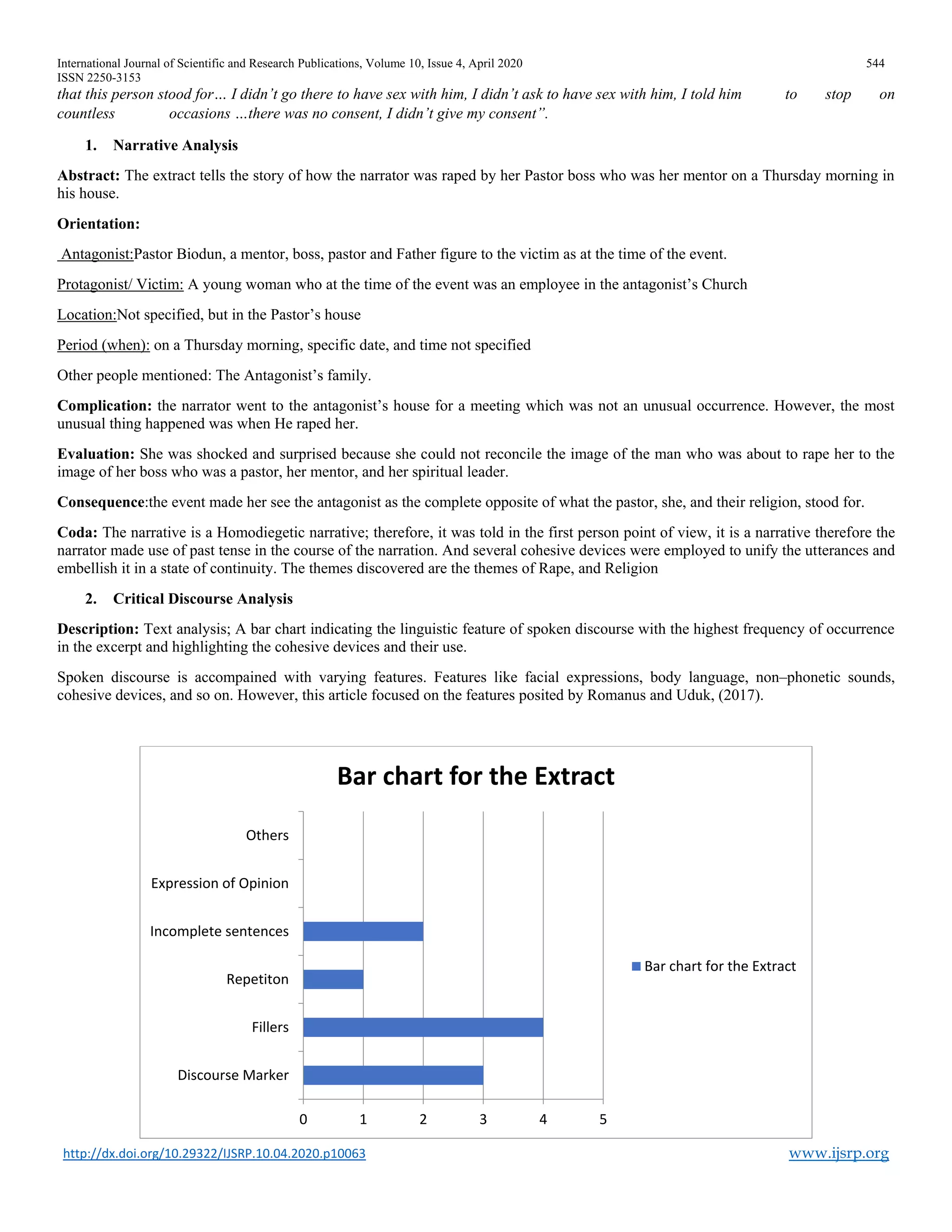 Critical Narrative Analysis in Linguistics: Analysing a Homodiegetic ...