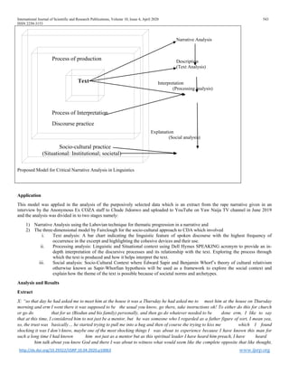 Critical Narrative Analysis in Linguistics: Analysing a Homodiegetic Rape Narrative. | PDF